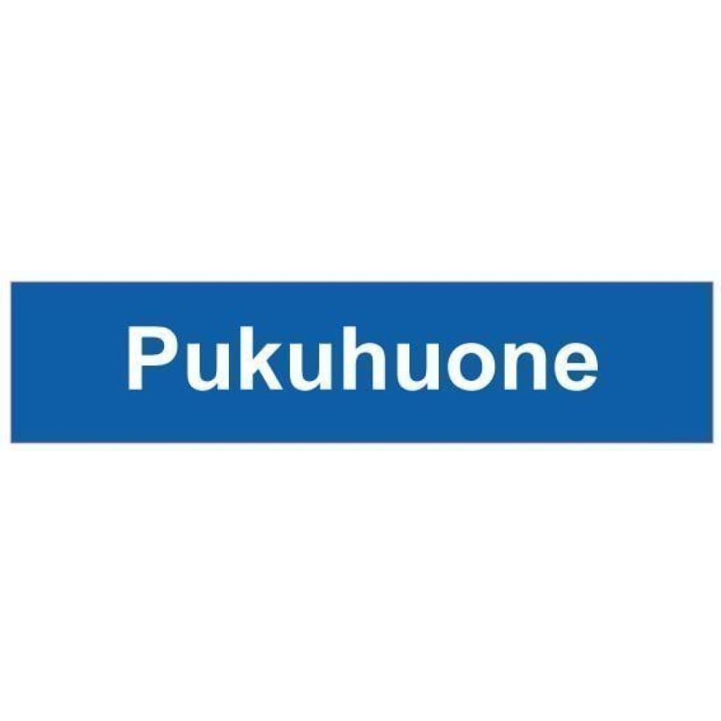 Pukuhuone -kyltti